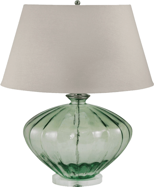 Recycled Green Glass Fluted Table Lamp