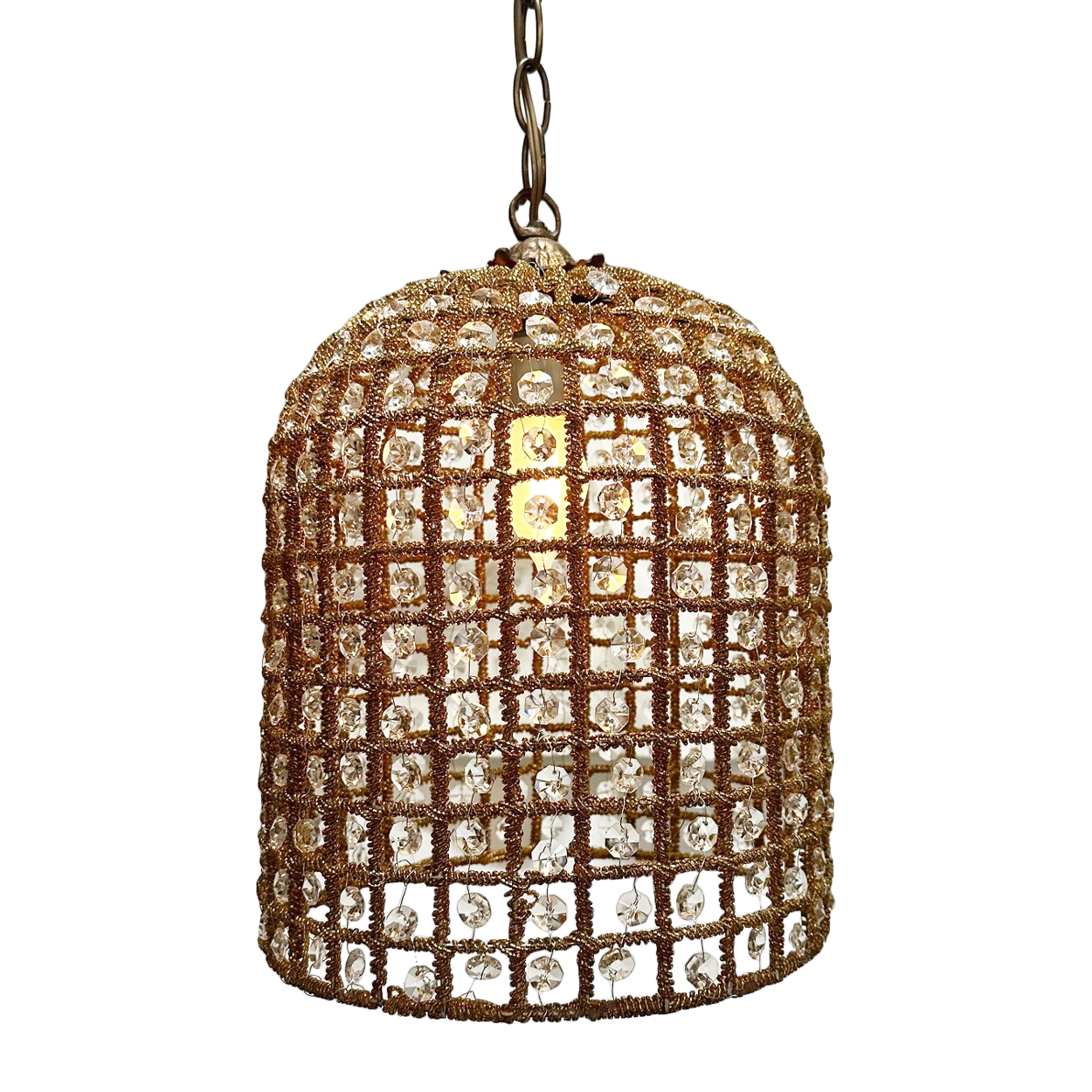 Gold Beaded Bell Pendant (15x11)