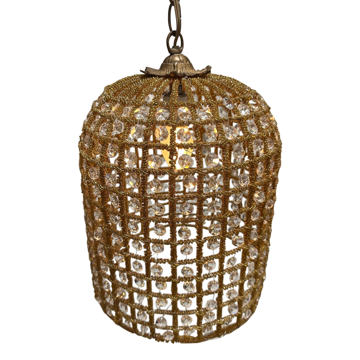 Gold Beaded Bell Pendant (15x11)