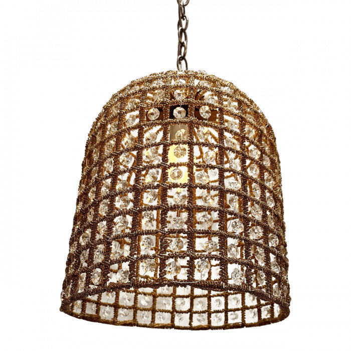 Gold Beaded Bell Pendant (15x11)